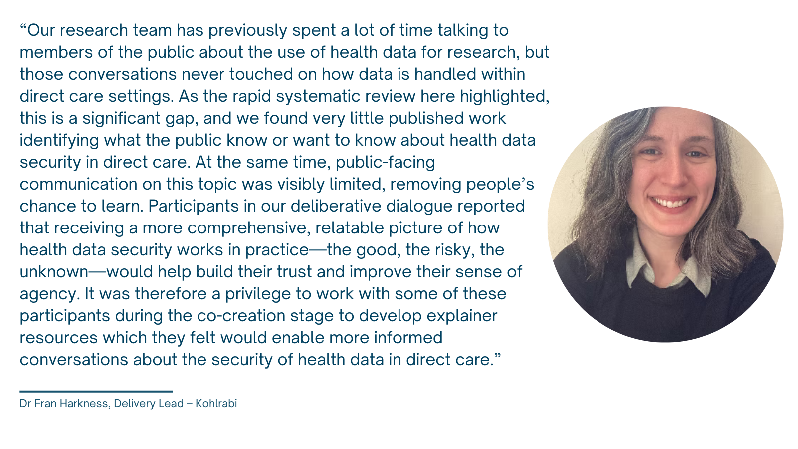 Understanding health data security in direct care: co-creating information and resources with ...